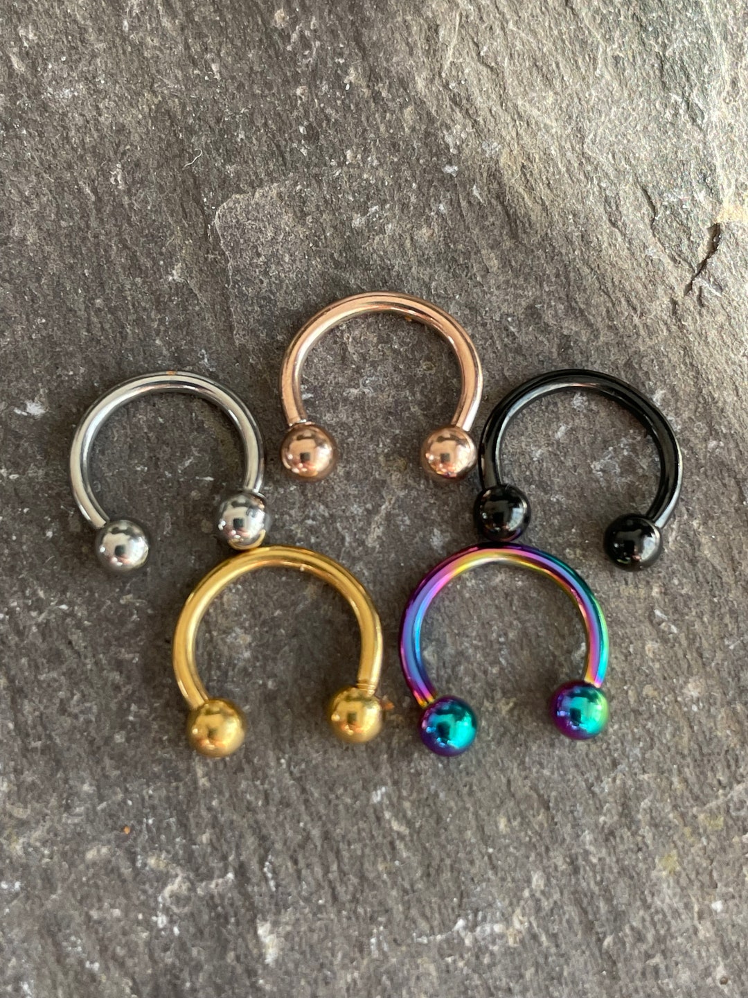 Horseshoe Earring Helix Conch Tragus Labret Septum Ring Barbell Ear Lip ...