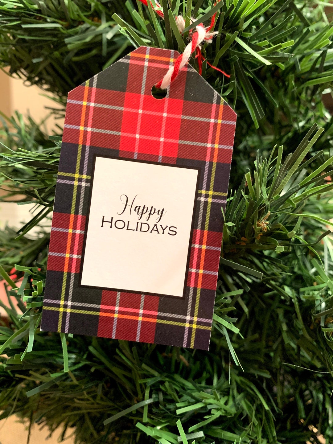 Red Tartan Plaid Printable Holiday Gift Tag / Christmas Plaid / Instant ...