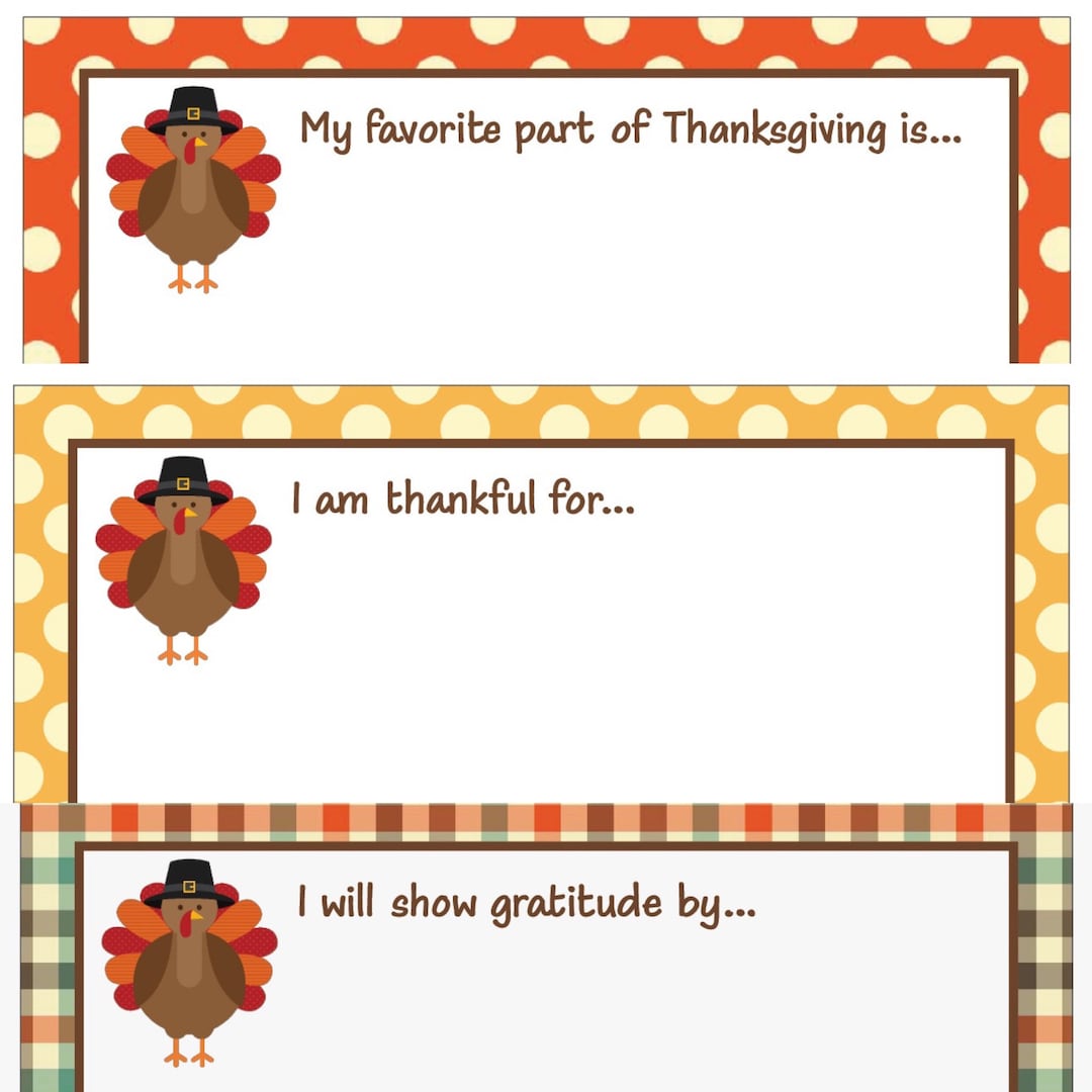 Gratitude Cards / Thankful Cards / Fill-in Notes / Printable Cards ...