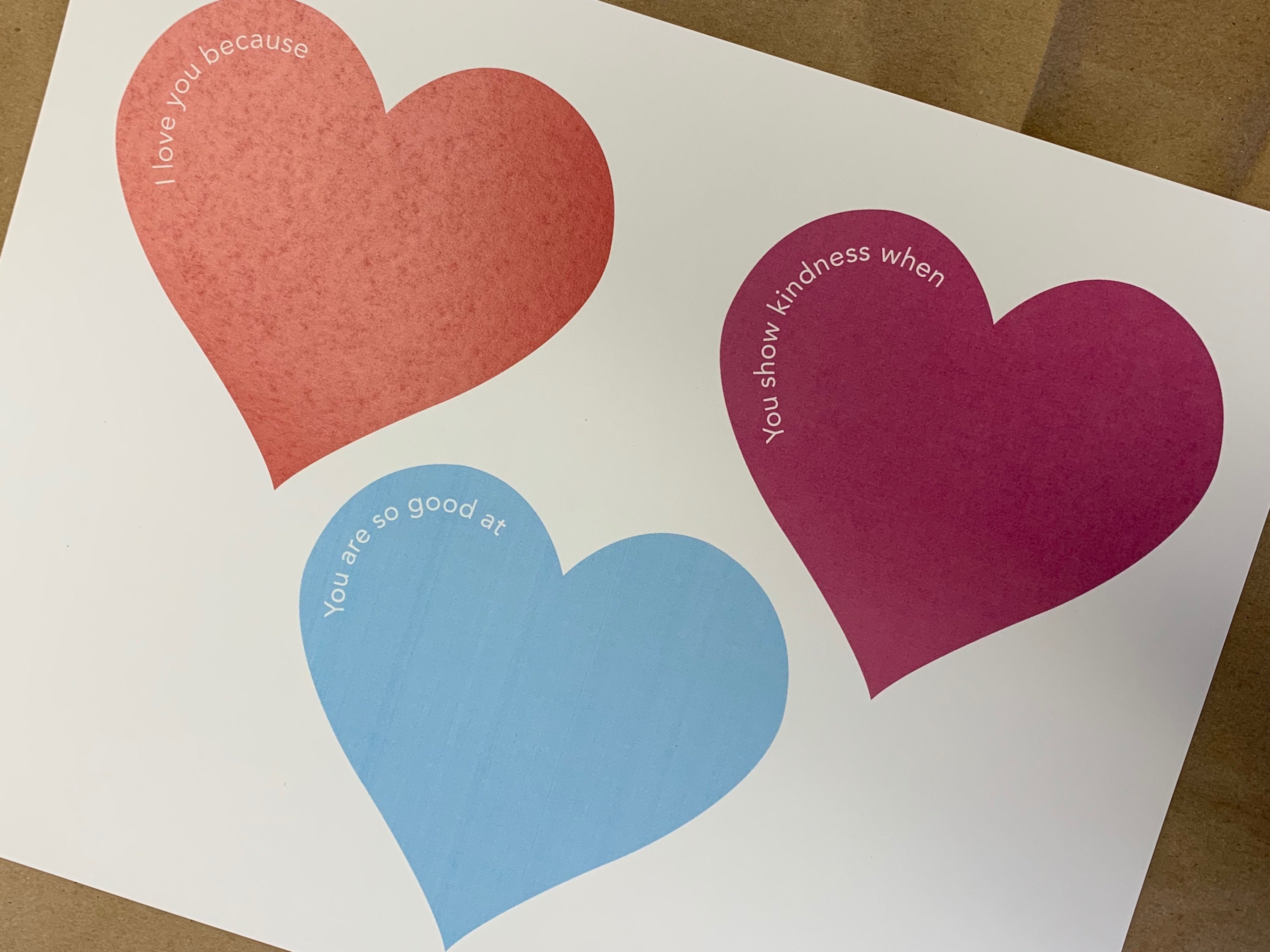 Valentine Heart Notes, Hearts for Kids, Heart Affirmation Notes - Etsy