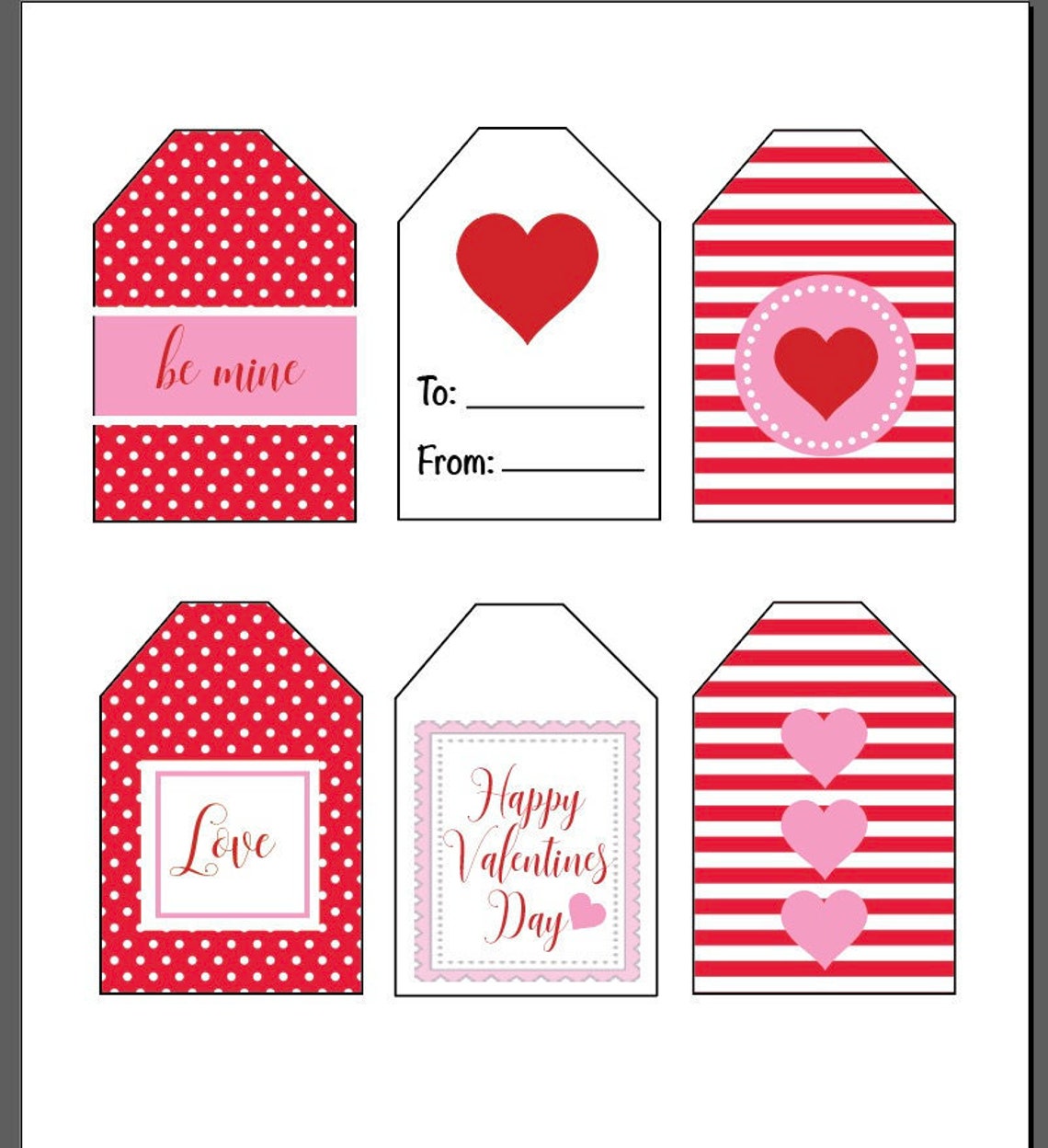Valentines Day Gift Tags - Etsy