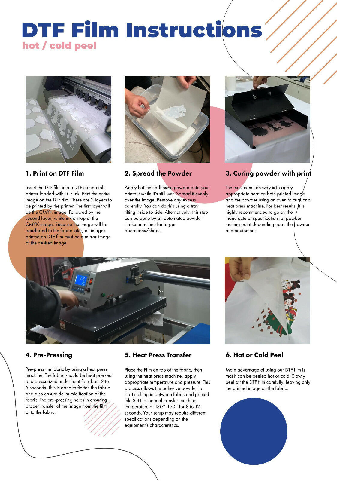 Cisinks Hot/cold Peel DTF Film 300 Sheets A4 8.25 X 11.75 PET Heat Transfer Direct Print ...