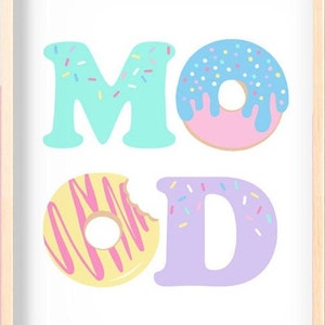 Donut Worry Be Happy Print Set - Kids Bedroom Poster, Children’s ...