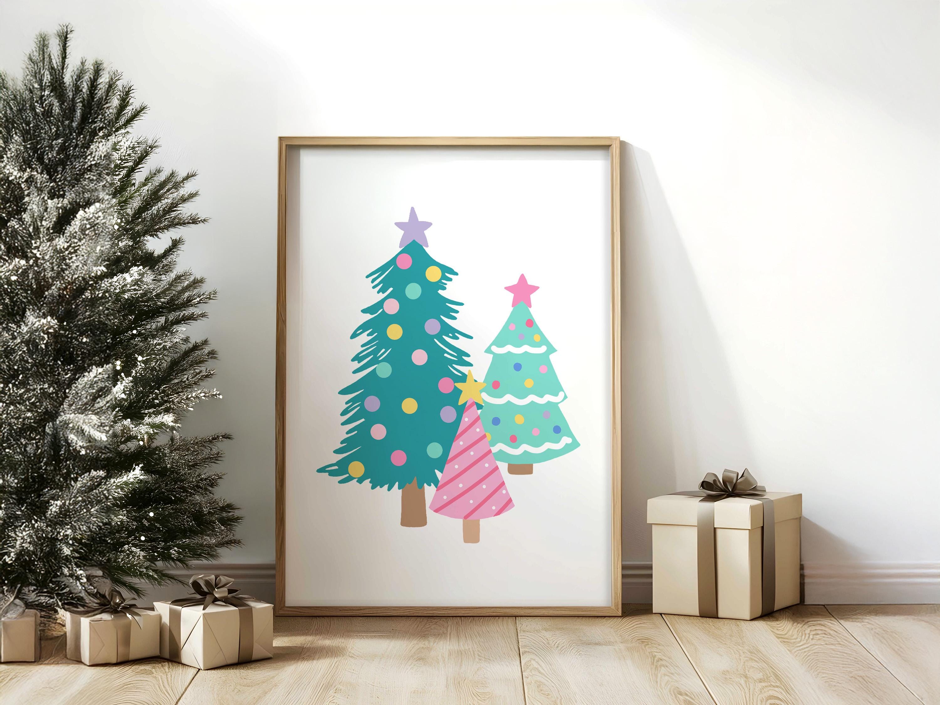 Colourful Christmas Trees - Children’s Wall Art, Kid’s Wall Decor ...