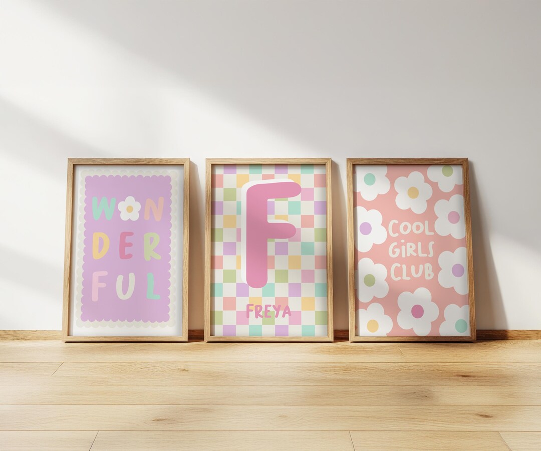 Cool Girls Club Set - Colourful Nursery Prints, Girls Bedroom Decor ...