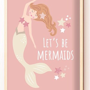 Personalised Mermaid Print Set - Kids Bedroom Poster, Children’s ...