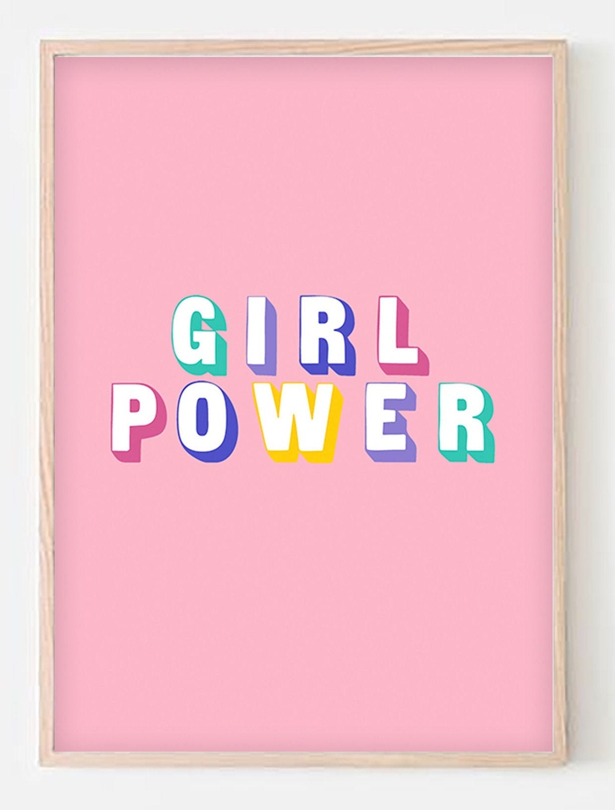 Girl Power Feminist Motivational Poster Girlie Fun - Etsy