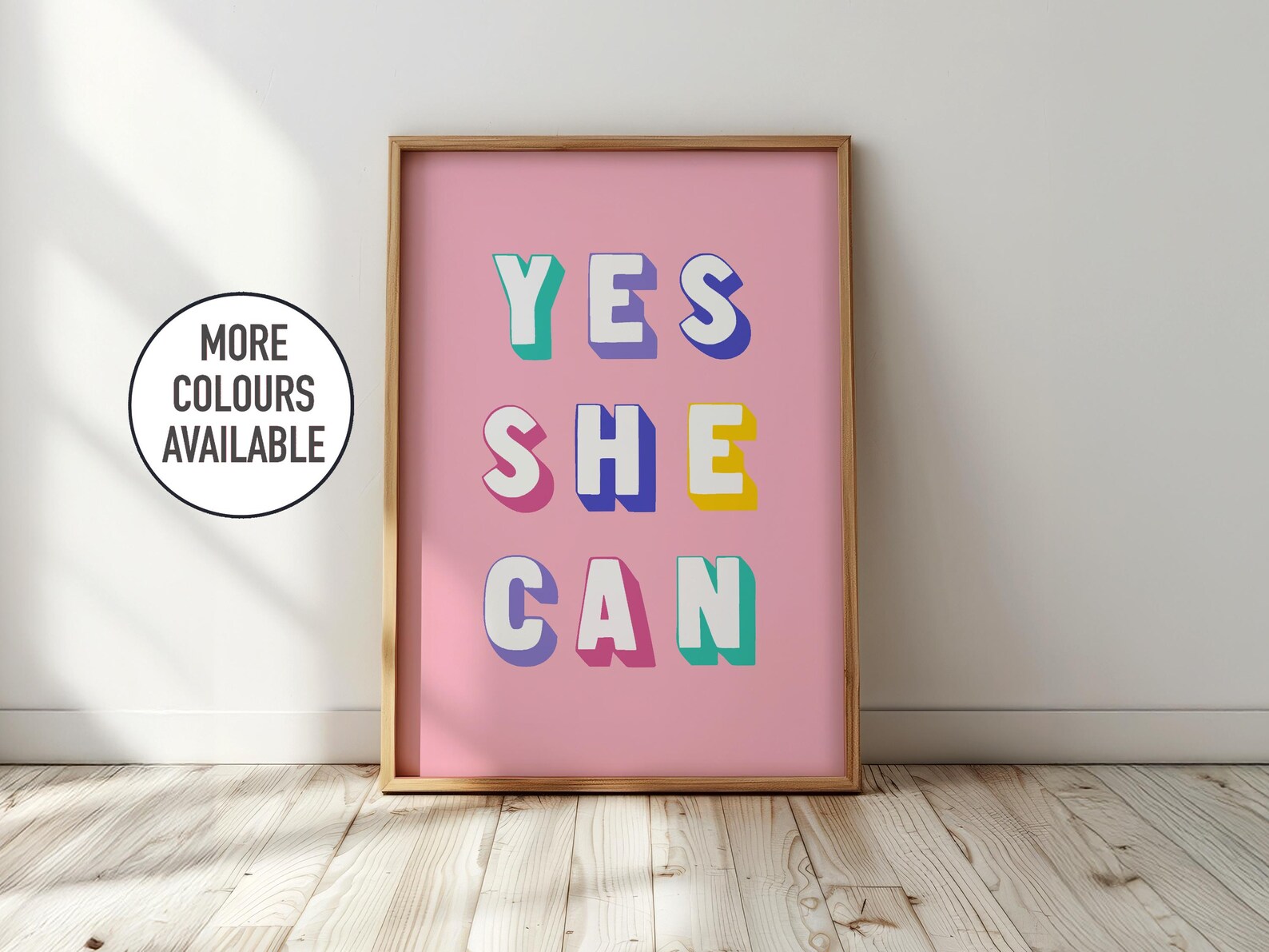 Yes She Can - Nursery Decor, Girls Bedroom, Playroom Print, Kids Wall ...
