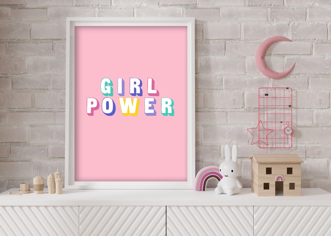 Girl Power - Feminist, Motivational Poster, Girlie, Fun Colourful ...