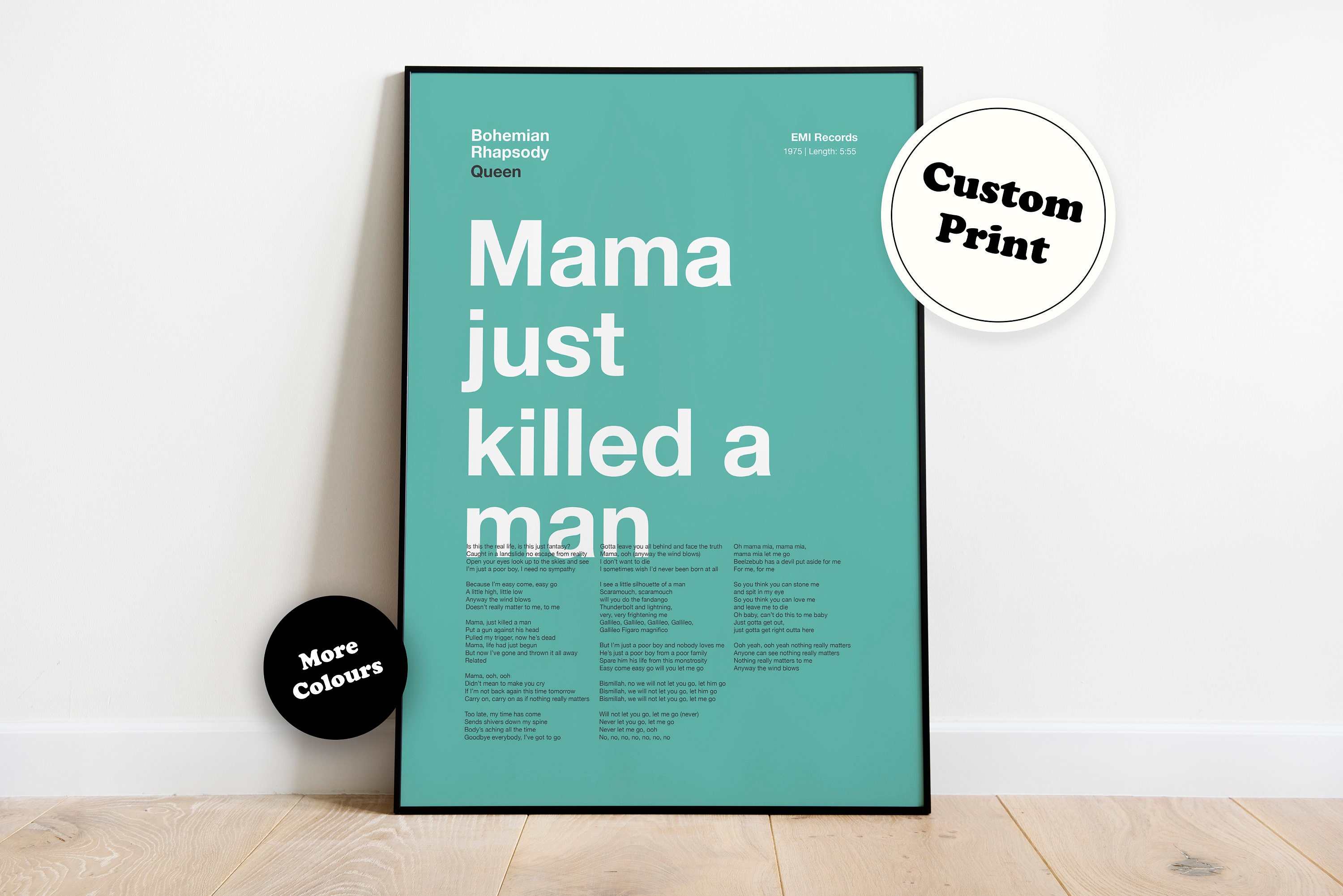 Personalised Song Lyric Poster Favourite Music Print - Etsy UK