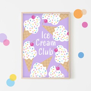 Ice Cream Club - Ice Cream Sprinkles, Girls Bedroom Wall Art, Nursery ...