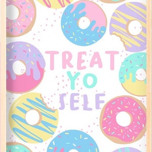 Donut Worry Be Happy Print Set - Kids Bedroom Poster, Children’s ...