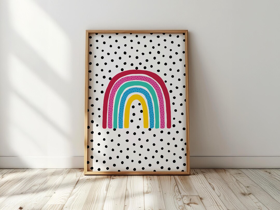 Dotty Rainbow - Bright Nursery Wall Art, Playroom Print, Kids Room ...