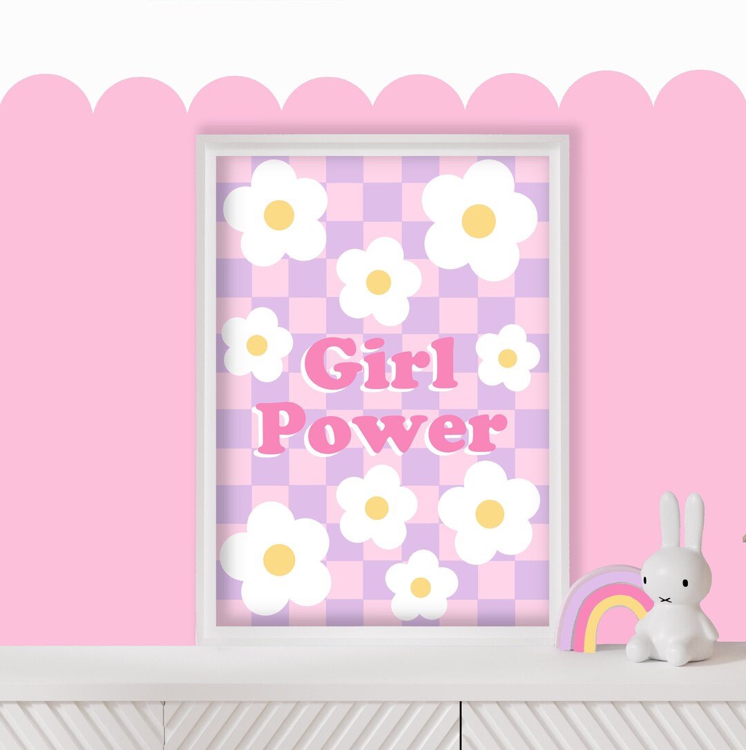 Girl Power - Feminist, Motivational Poster, Fun Colourful Nursery Print ...