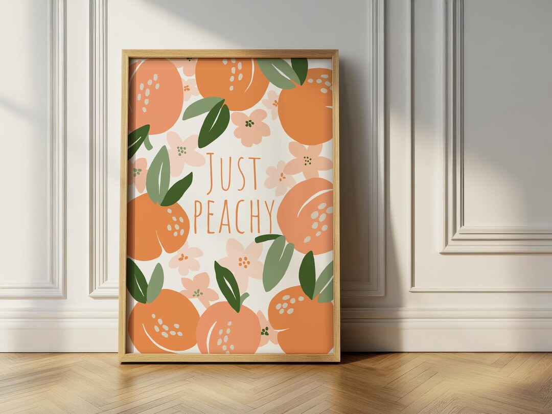 Just Peachy Print: Bright Fruity Wall Art - Etsy