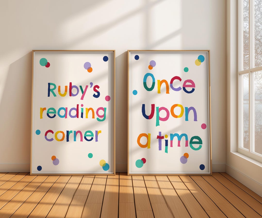 Personalised Reading / Book Corner Print - Playroom Decor, Nursery Wall ...