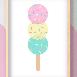 Personalised Ice Cream Sprinkles Print Set - Kids Bedroom Poster ...