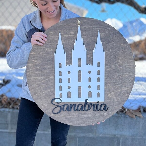 Temple Wood Sign - Etsy