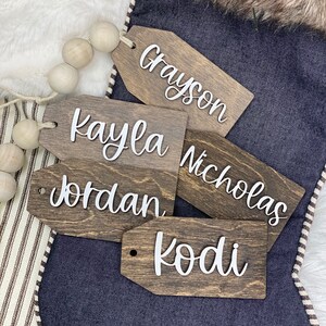 Personalized Wood Stocking Name Tags: Laser Cut Christmas Decor - Etsy