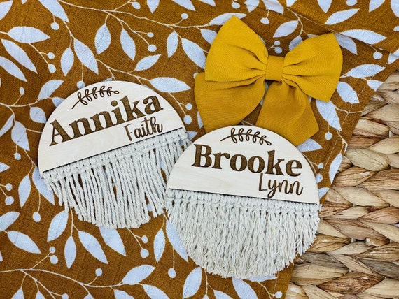 Newborn Name Sign Baby Name Sign Baby Fringe Sign Coming - Etsy