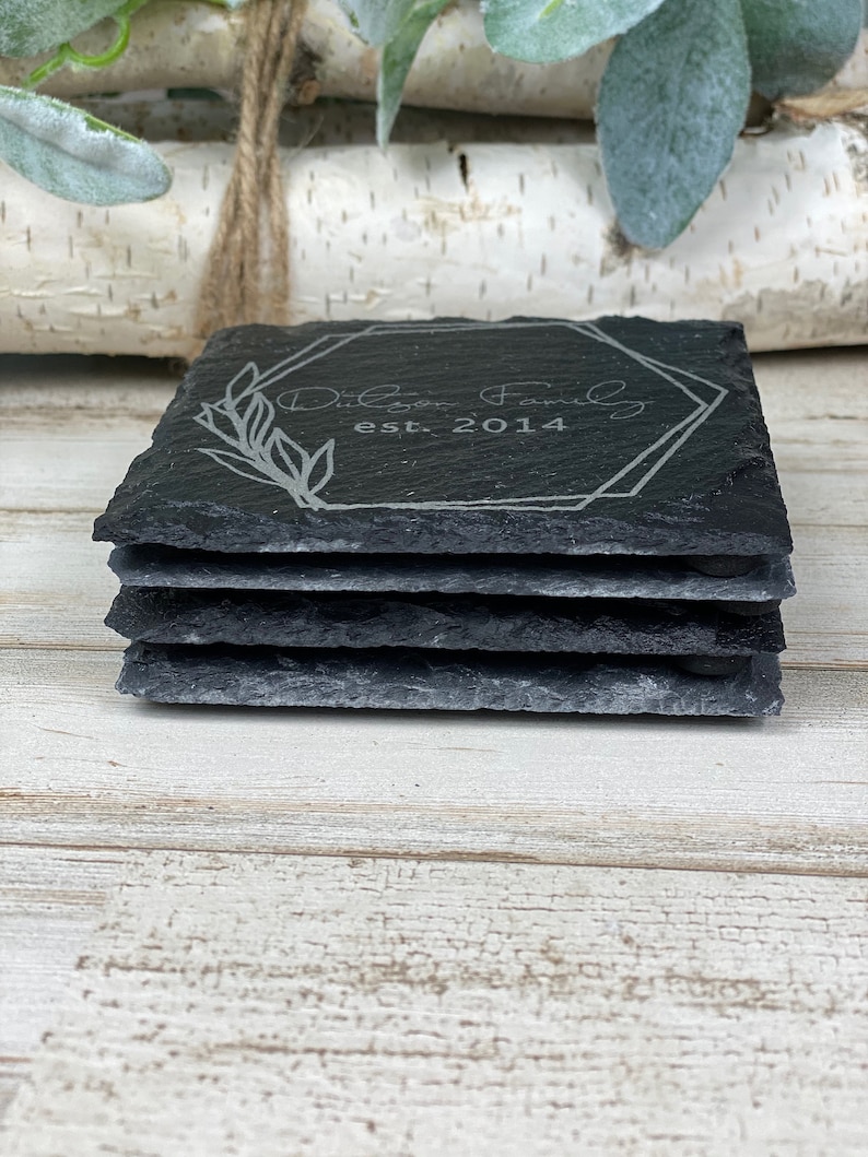 Slate Coasters Custom Coaster Set Slate Coaster Set | Etsy