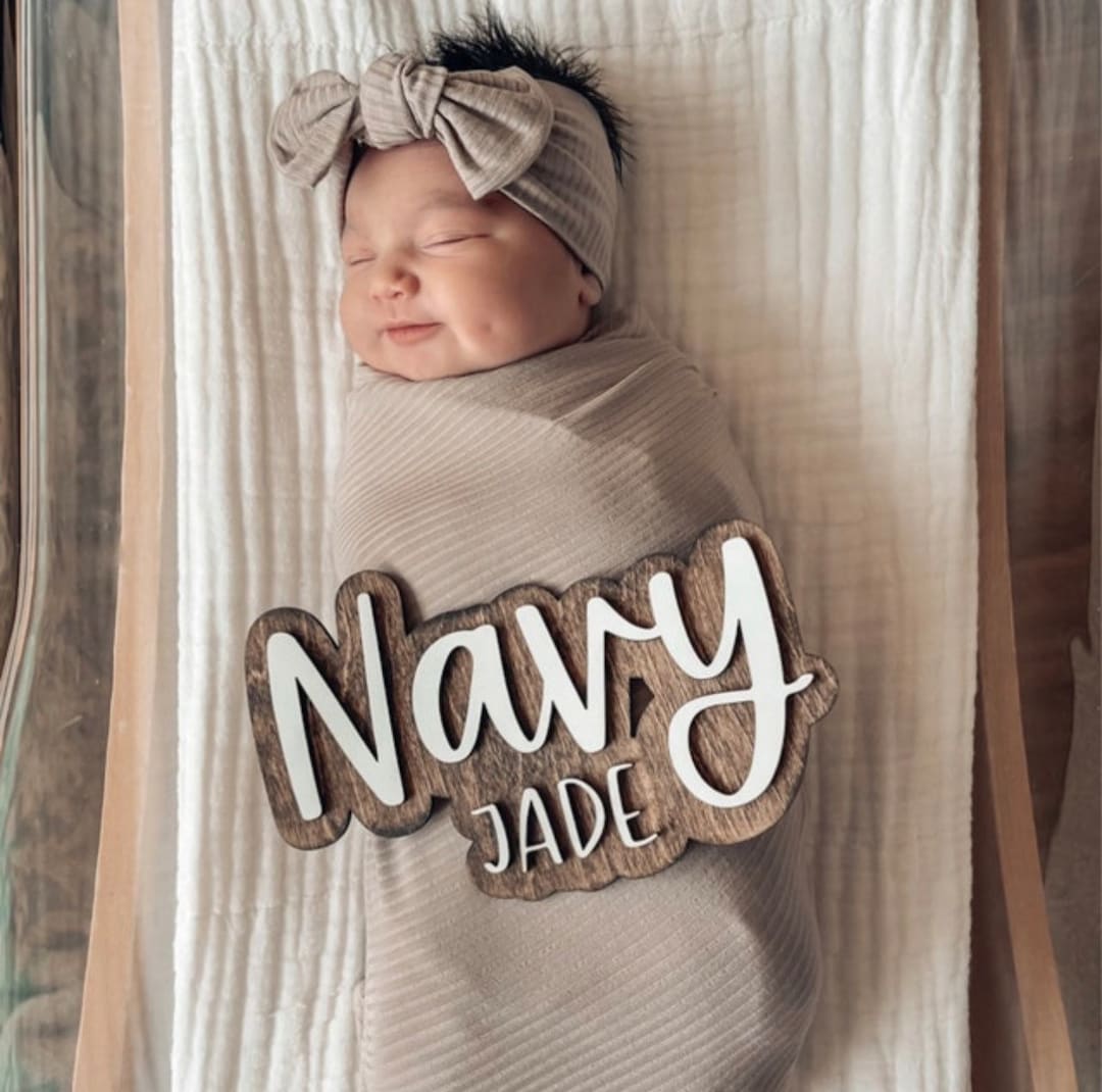3D Baby Name Sign | Baby Name Sign | Wooden Birth Announcement | Baby ...