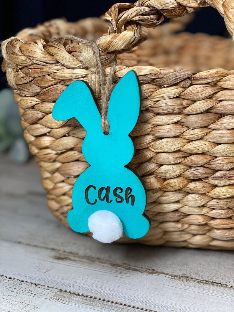 Custom Easter Basket Tag Customized Easter Tag Bunny - Etsy