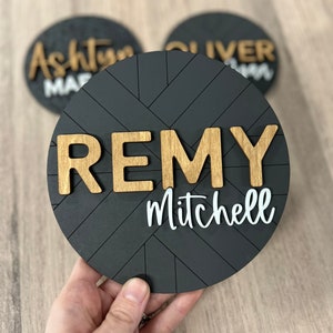 Matte Black Baby Name Sign for Hospital Announcement - Etsy