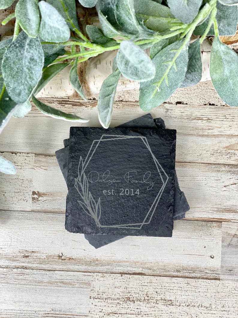 Slate Coasters Custom Coaster Set Slate Coaster Set | Etsy