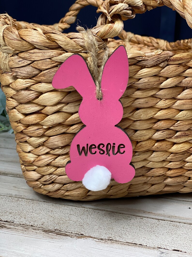 Custom Easter Basket Tag Customized Easter Tag Bunny - Etsy