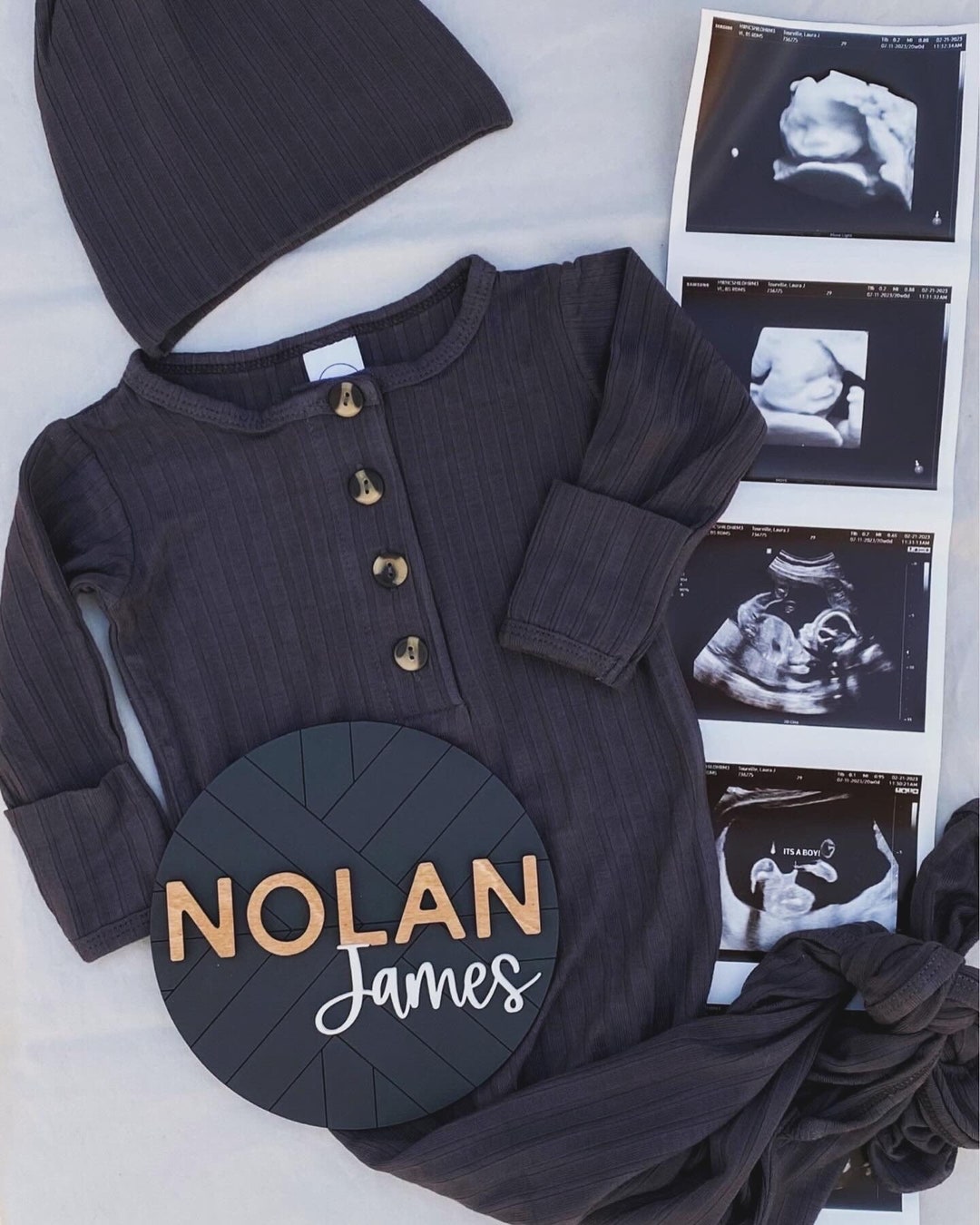 Matte Black Baby Name Sign for Hospital Announcement - Etsy