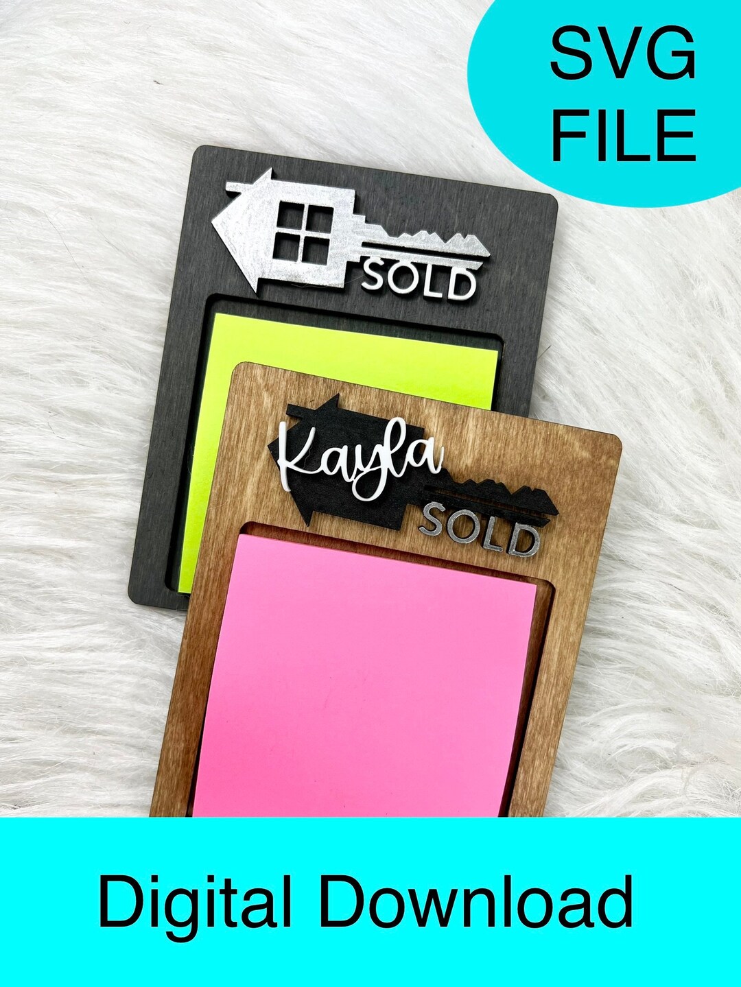 Realtor Sticky Note Holder SVG File: Real Estate Gift (digital Download ...