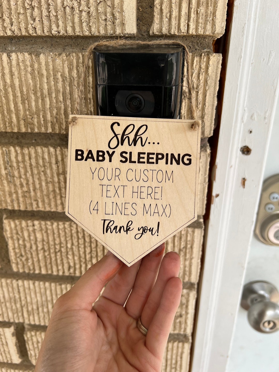 Baby Sleeping Sign: Baltic Birch Wood Door Hanger - Etsy