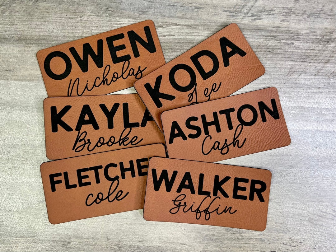 Leather Patches Custom Kid Name Patch Iron on Patch DIY Iron on Beanie ...