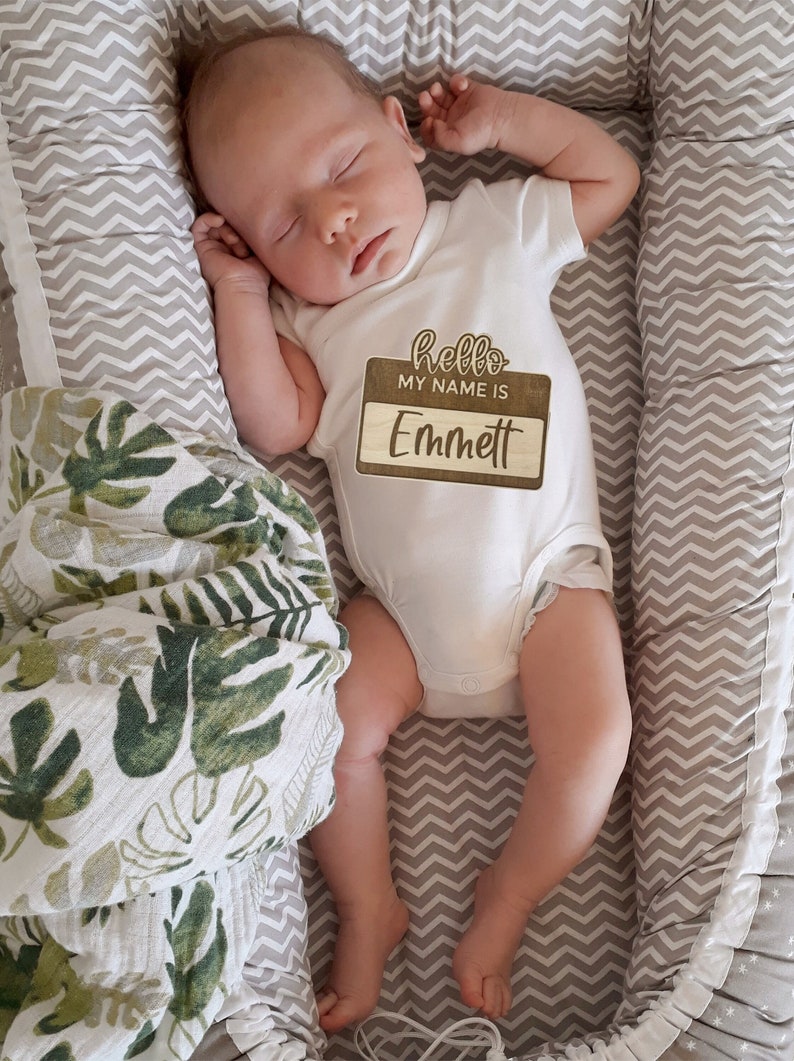 Hello My Name is Baby Sign - Etsy