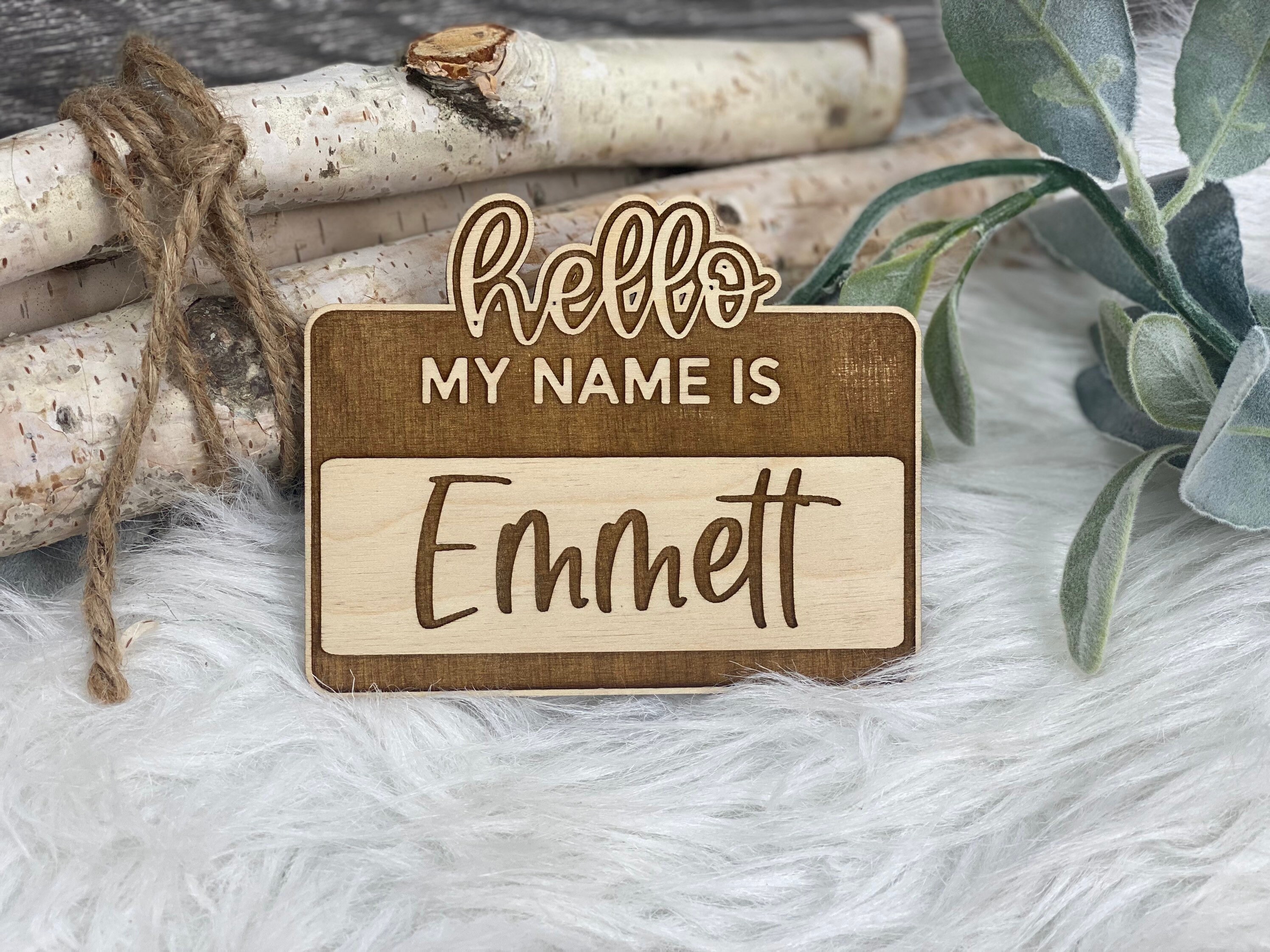 Hello My Name is Baby Sign - Etsy