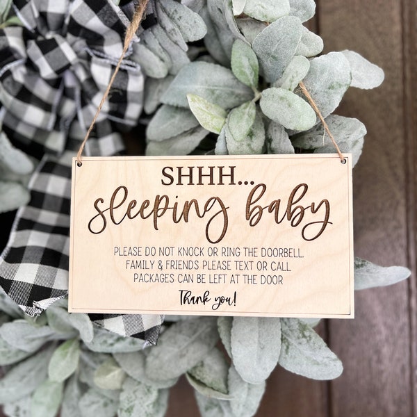 Sleeping Baby Door Sign - Etsy