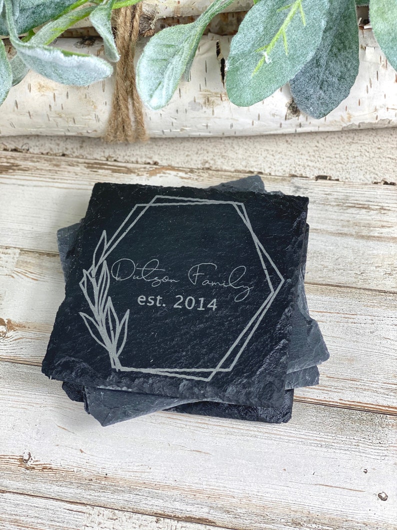 Slate Coasters Custom Coaster Set Slate Coaster Set | Etsy