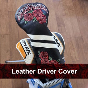 Grateful Roses - Leather Golf Driver Head Cover - Gift - Phish - Golf ...