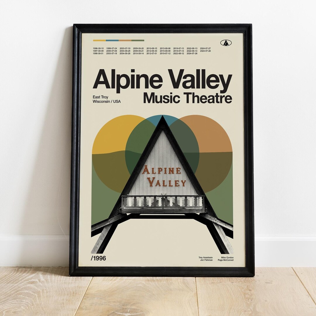 Phish – Alpine Valley Music Theatre 18x24 (mid-century Modern) Poster – FREE U.S. SHIPPING ...