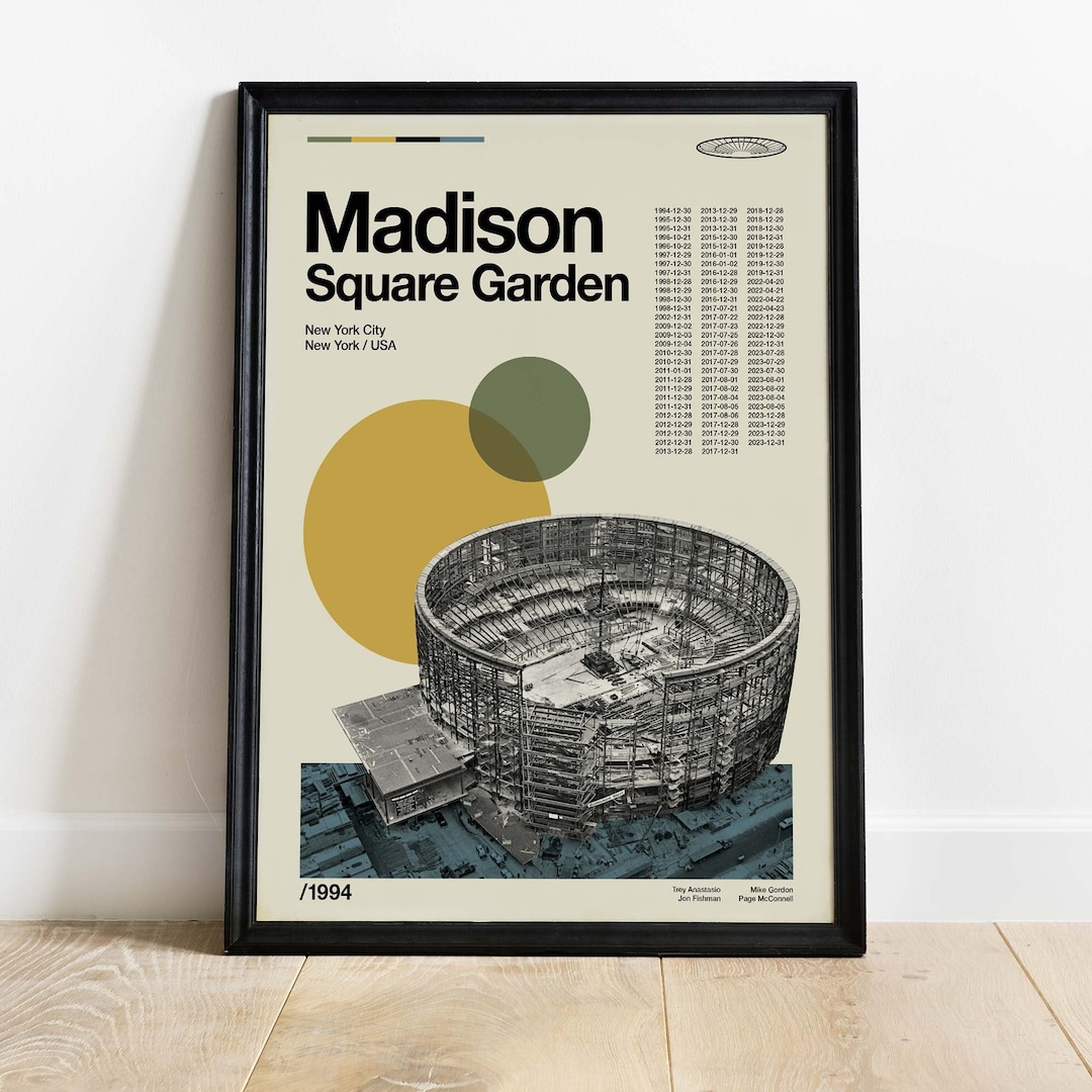 Phish Madison Square Garden 18 X 24 mid-century Modern MSG Poster FREE ...