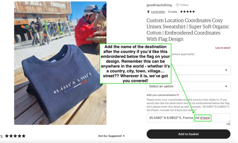 Custom Location Coordinates Cosy Unisex Sweatshirt | 100% Organic ...