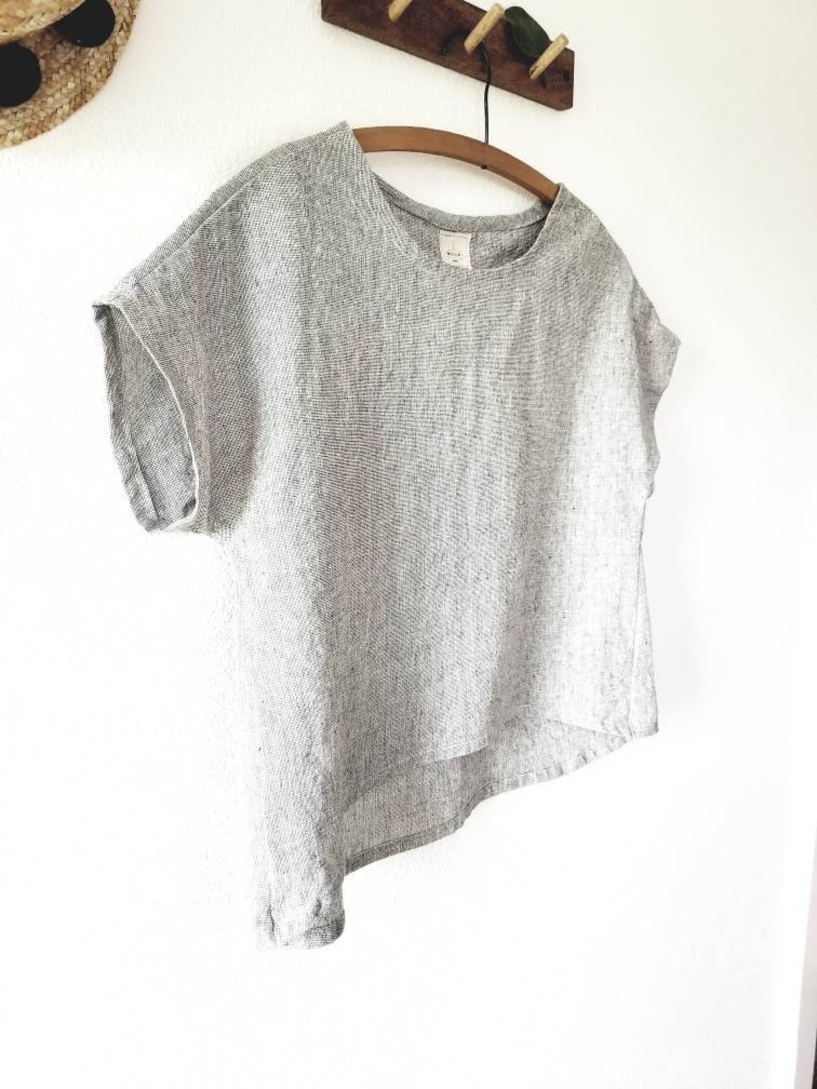 Women's Natural Linen Shirt / Linen Boxy Top / Linen - Etsy