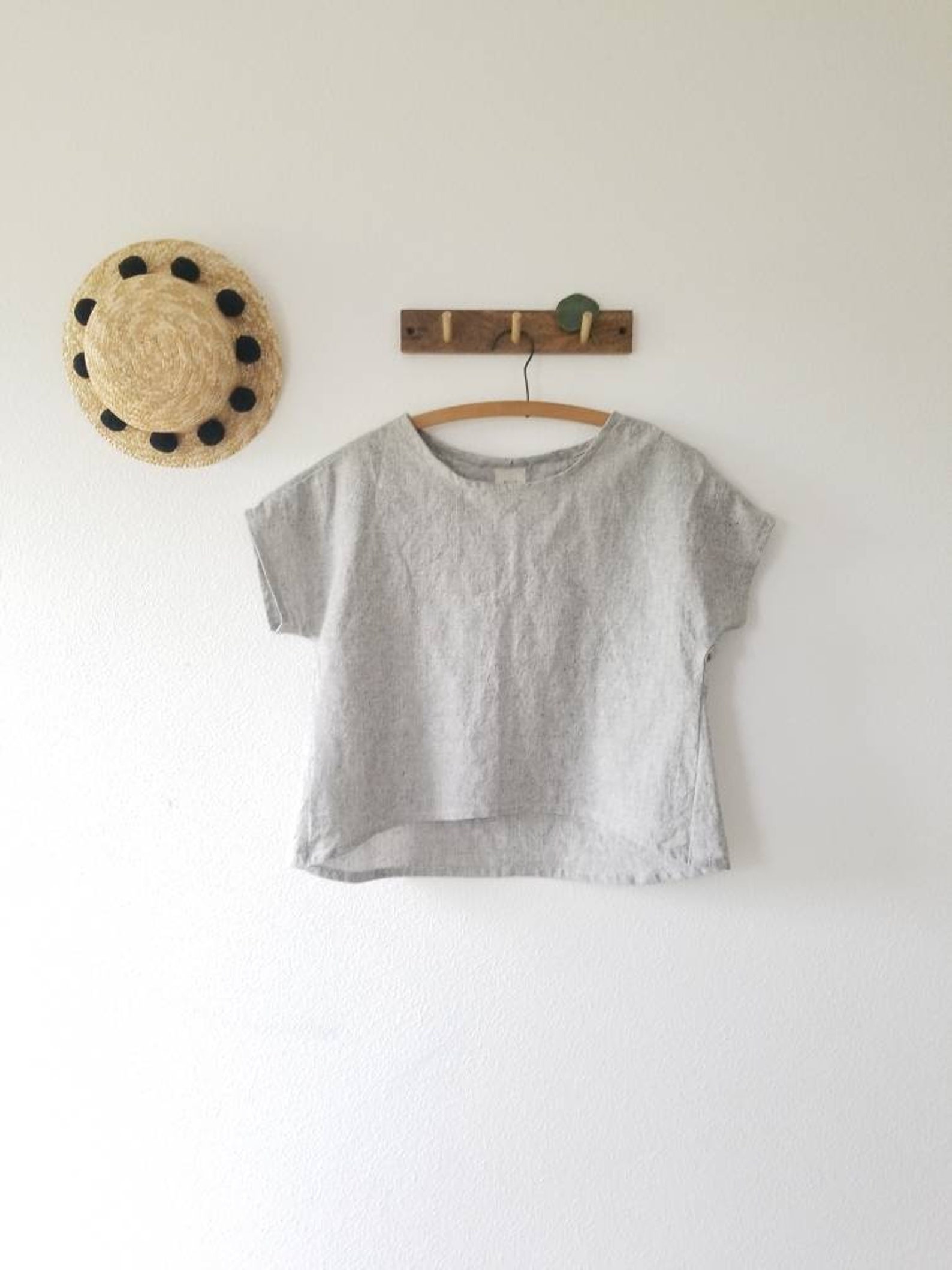 Women's Natural Linen Shirt / Linen Boxy Top / Linen - Etsy