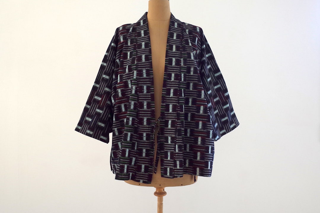 Kimono, Kasuri, Noragi, Haori, Japanese Work Wear, Vintage Japanese ...