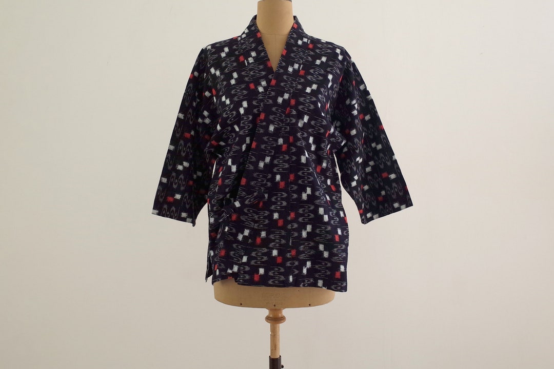 Kimono, Kasuri, Noragi, Haori, Japanese Work Wear, Vintage Japanese ...