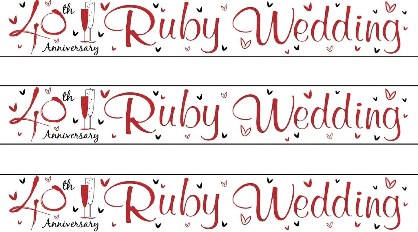 40th Ruby Wedding Anniversary banner / 40th Anniversary banner | Etsy