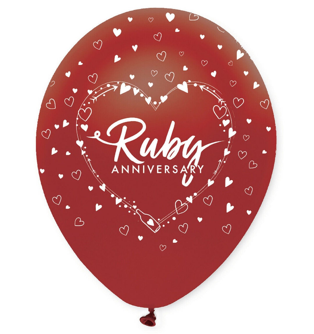 6 Pack 40th Ruby Wedding Anniversary Latex Balloons Unisex All Round ...