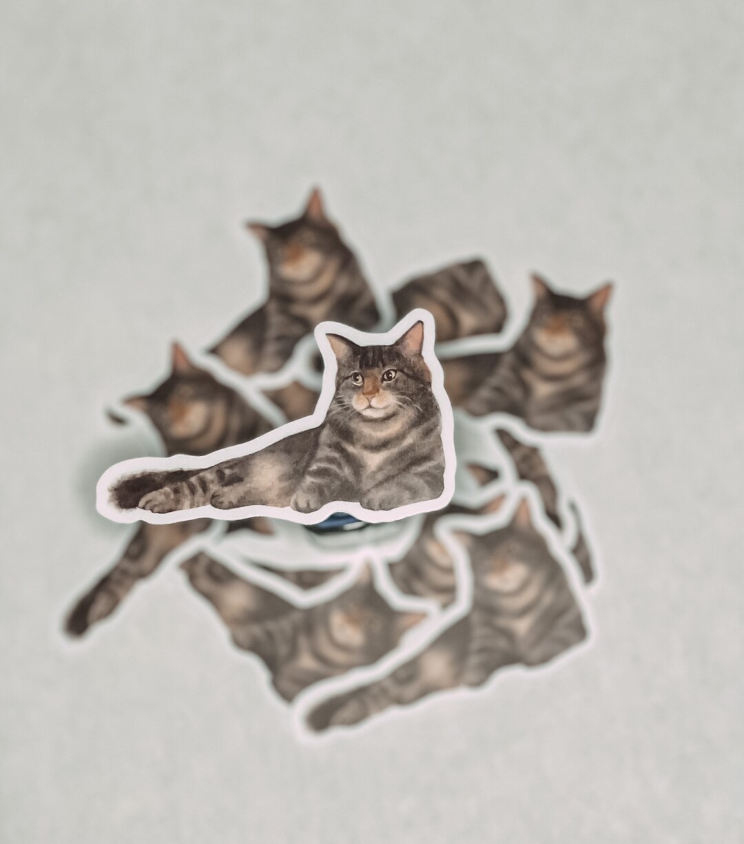 Tabby Cat Laying Down Sticker - Etsy