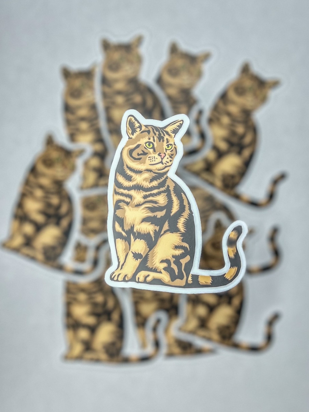 Tabby Cat Vinyl Sticker - Etsy